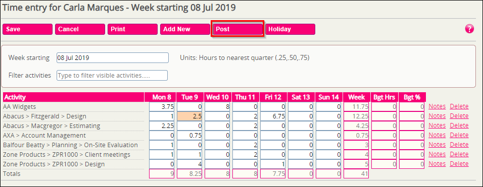 Filling out your Timesheet – Tempora Knowledge Base